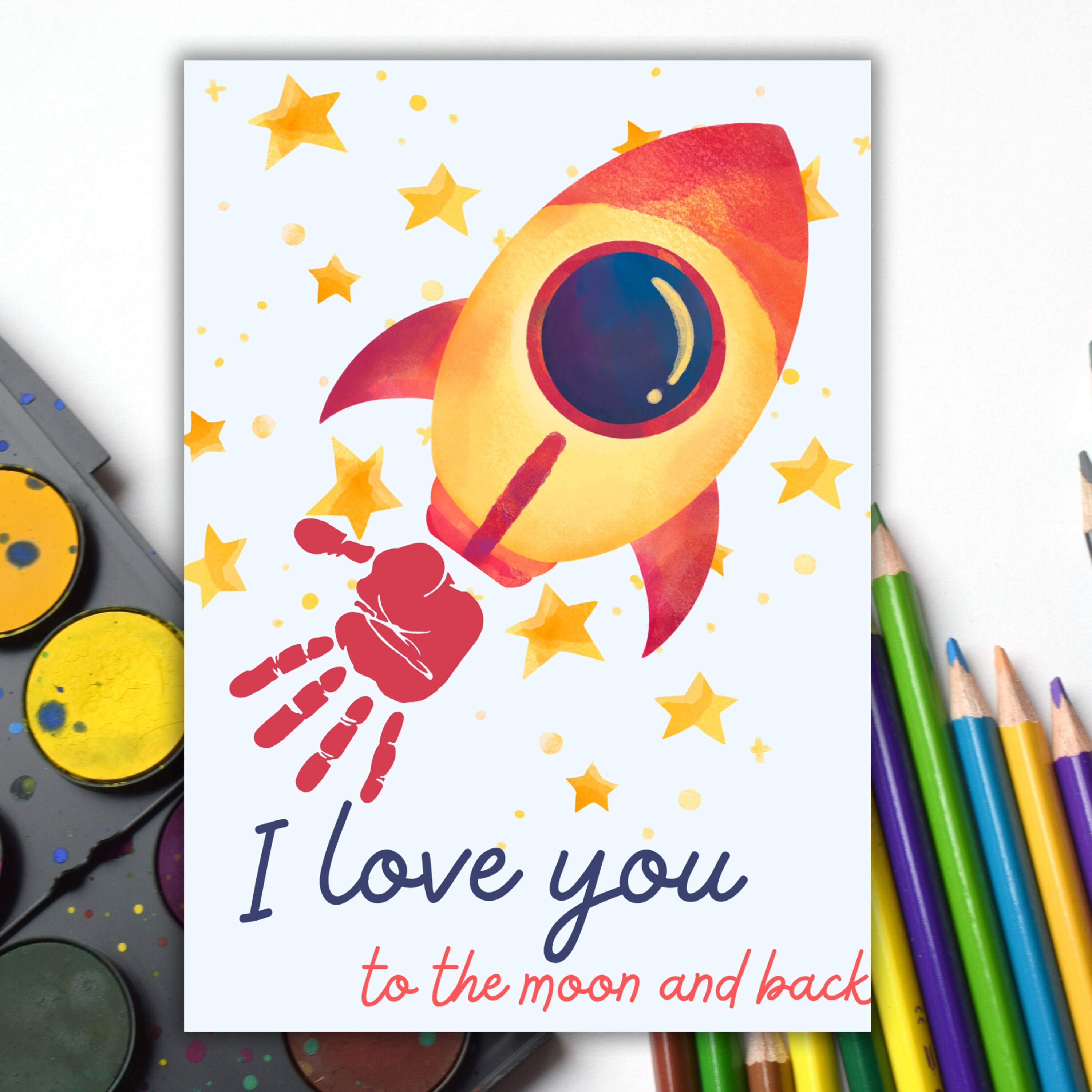 Handprint Craft Template Printable for Valentines Day, on Demand I Love ...