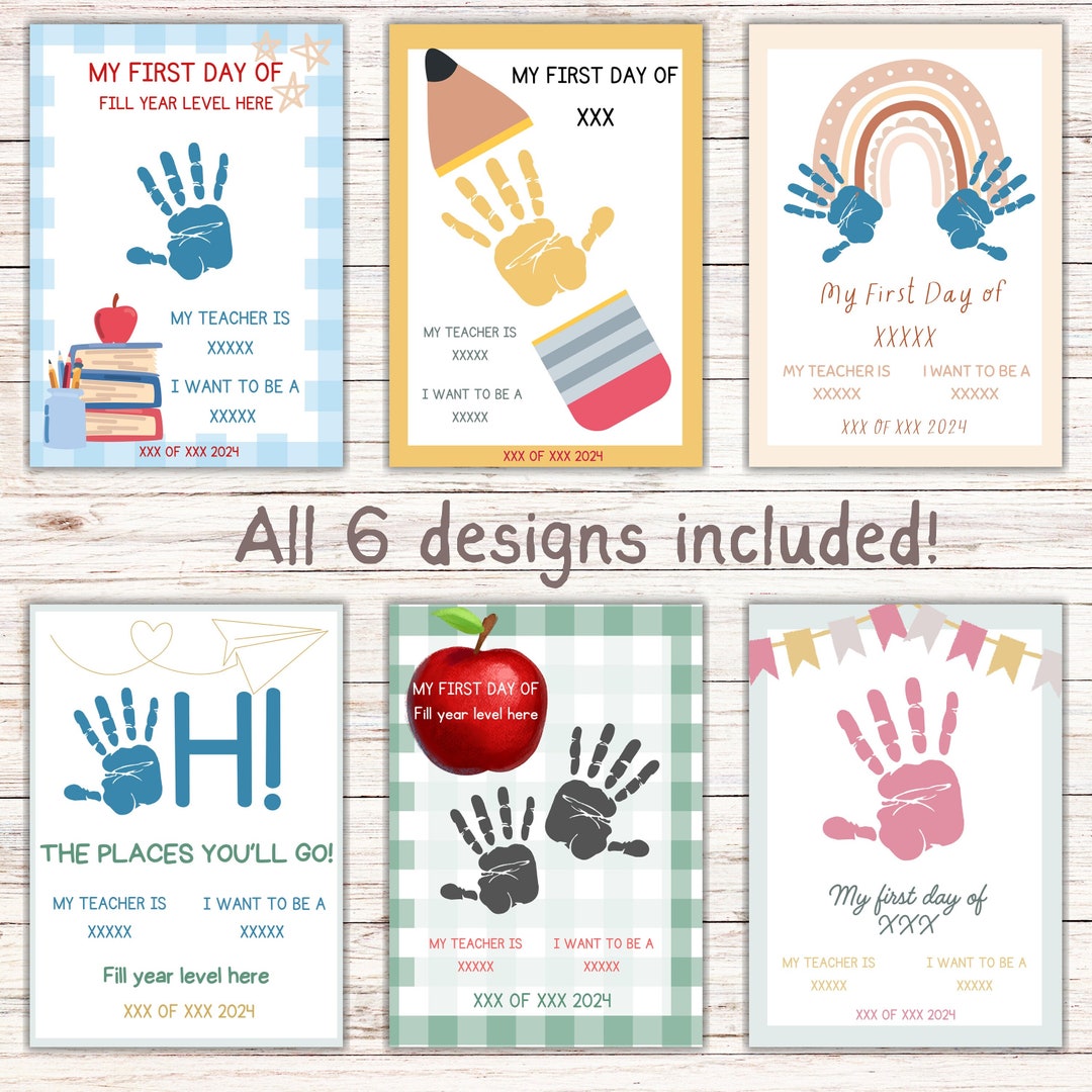 First Day of School Handprint Craft | Back to School Printable | Memory ...