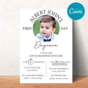 Editable First Day of School Sign: Classic Milestone Poster (canva ...