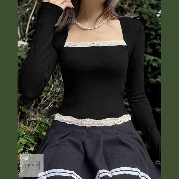 Y2k Fairycore Grunge Crop Top Etsy
