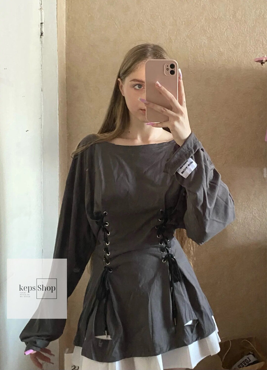 New Fairycore Grunge Goth Corset Dress Women Aesthetic Harajuku Streetwear Bandage Slim Bodycon ...