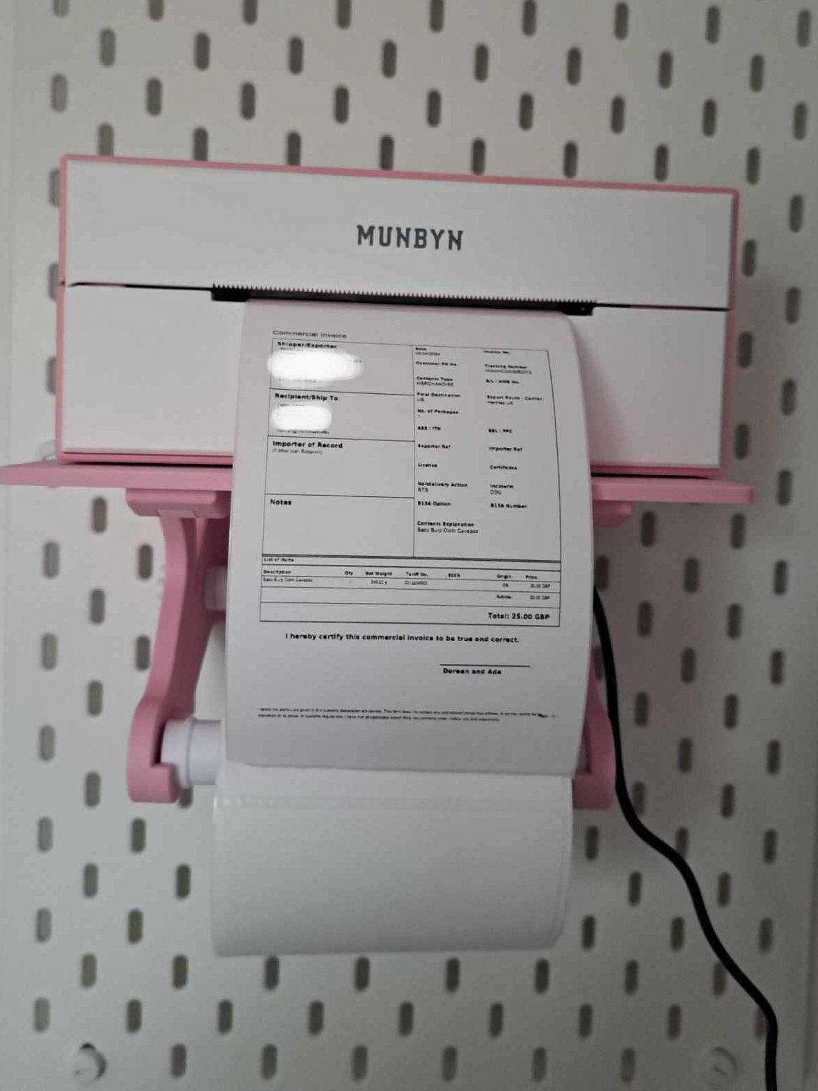 Thermal Printer Stand for Table Top or Ikea SKADIS Pegboard, UPPSPEL ...