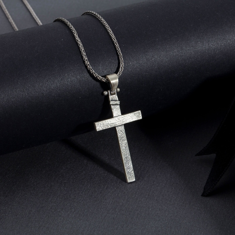 Silver Jesus Cross Necklace - Etsy