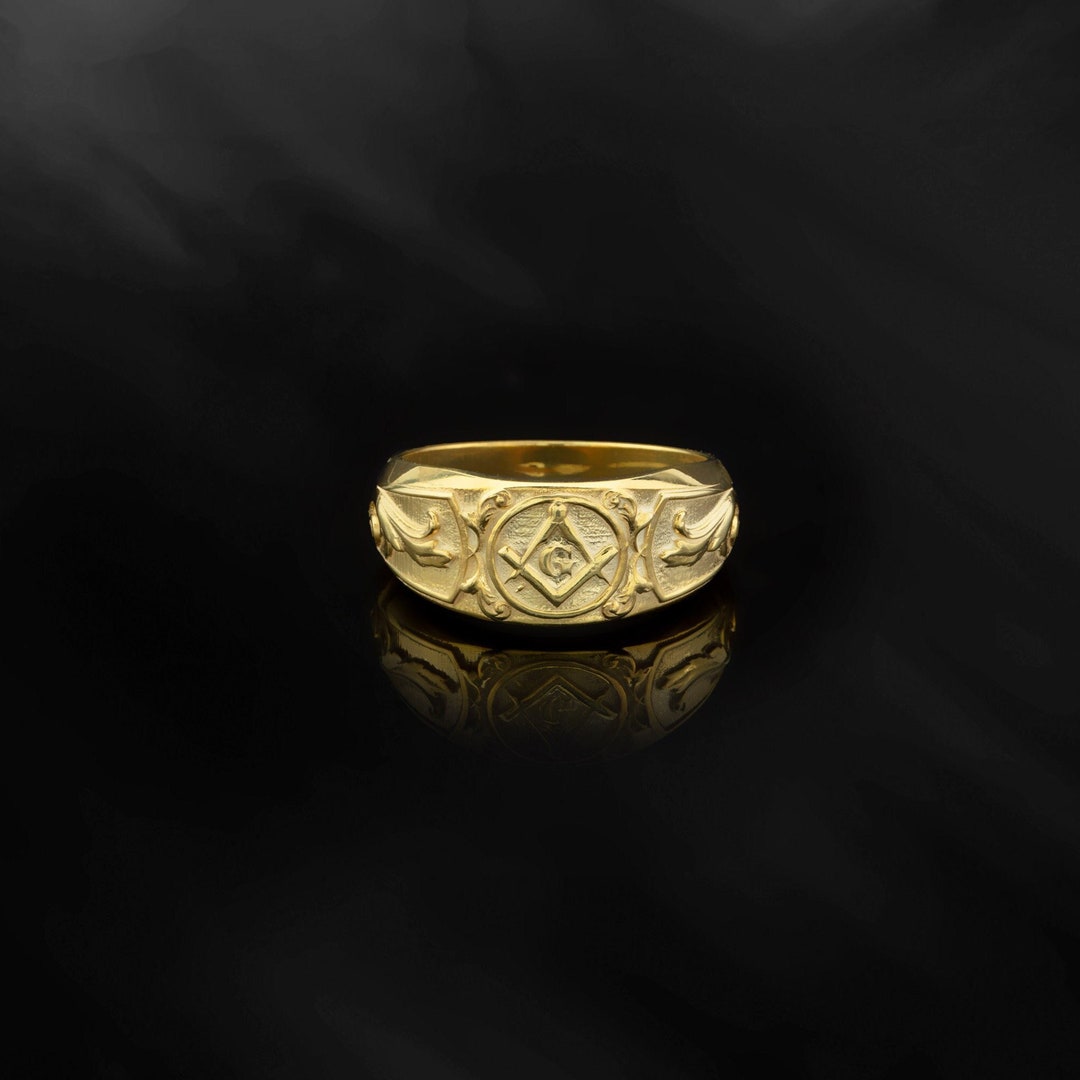 14K Solid G Mason Ring, 18K Master Mason Rings, 10K Past Master Masonic ...