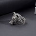 Sterling Silver Wolf Rings, Wild Alpha Wolf Ring, Oxidized Silver ...