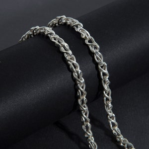 Silver Chain Necklaces for Men, Rope Chain Necklaces, Puffed Link Chain ...