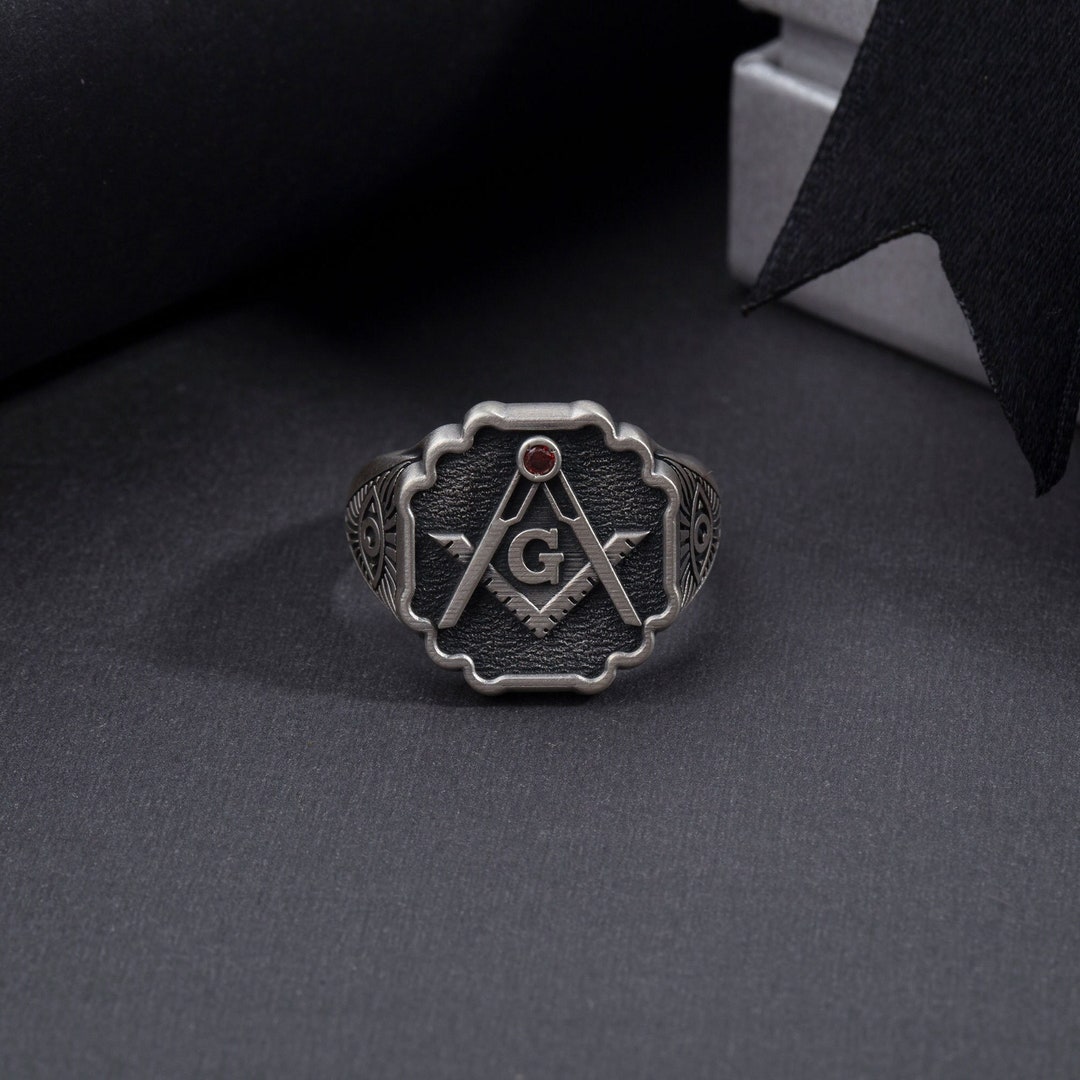 Sterling Silver Masonic Rings, Gifts for Mason Men, Masonic Compass ...