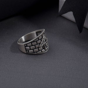 47th Problem of Euclid Mason Symbol, Masonic Compass Ring, Rough Ashlar ...