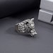 Sterling Silver Wolf Rings, Wild Alpha Wolf Ring, Oxidized Silver ...