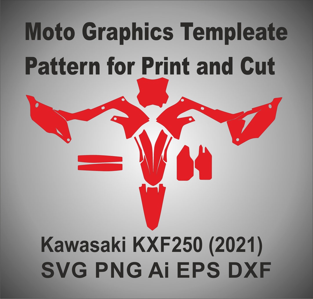 Kawasaki KXF 250 (2021) Skin Vector Graphic Template (SVG) - Etsy