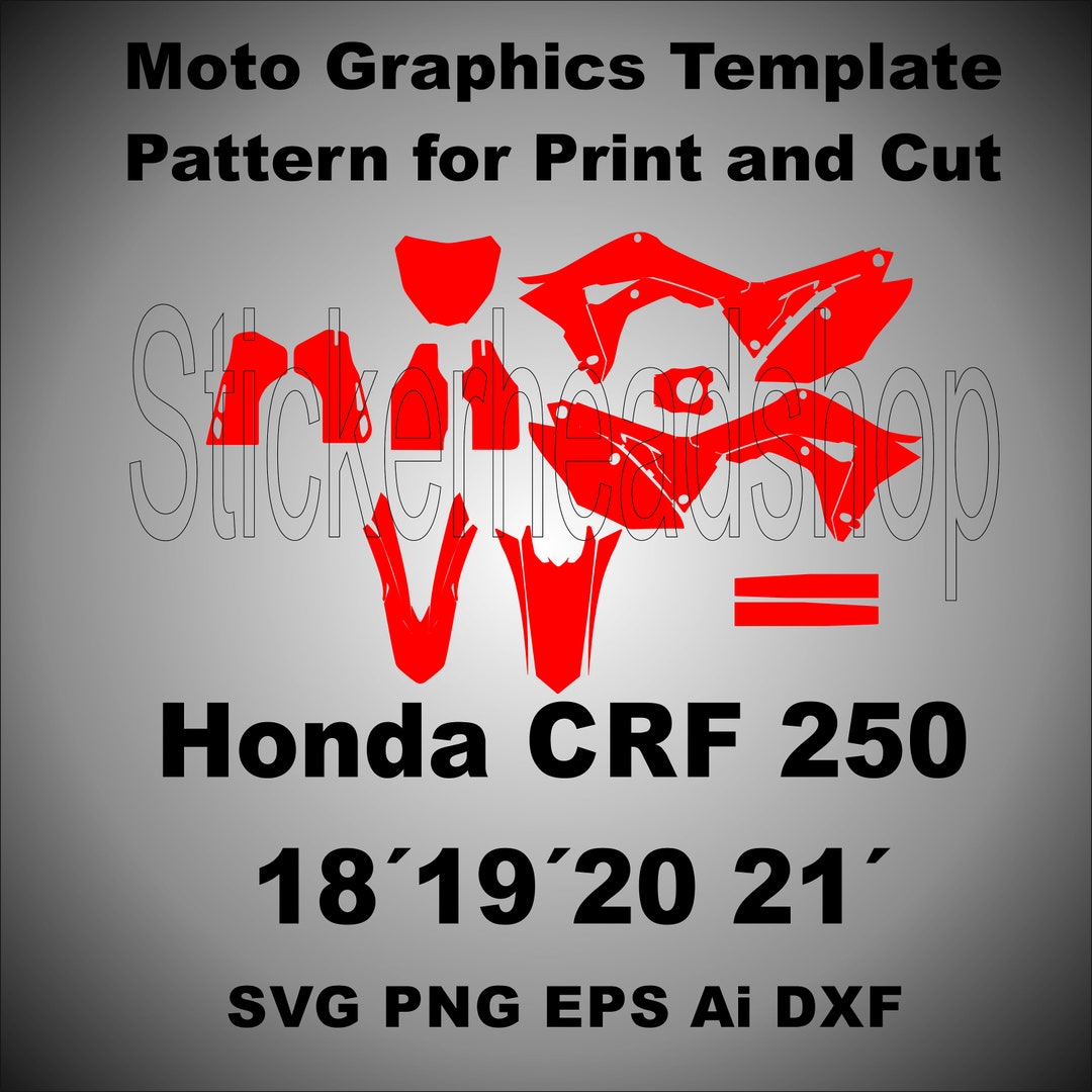Honda CRF 250 2018 2019 2020 2021 Skin Vector Graphic Template, Ready ...