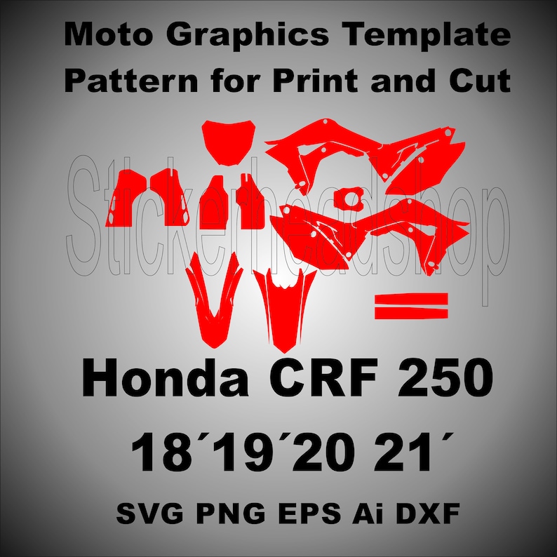 Honda CRF 250 2018 2019 2020 2021 Skin Vector Graphic Template, Ready ...