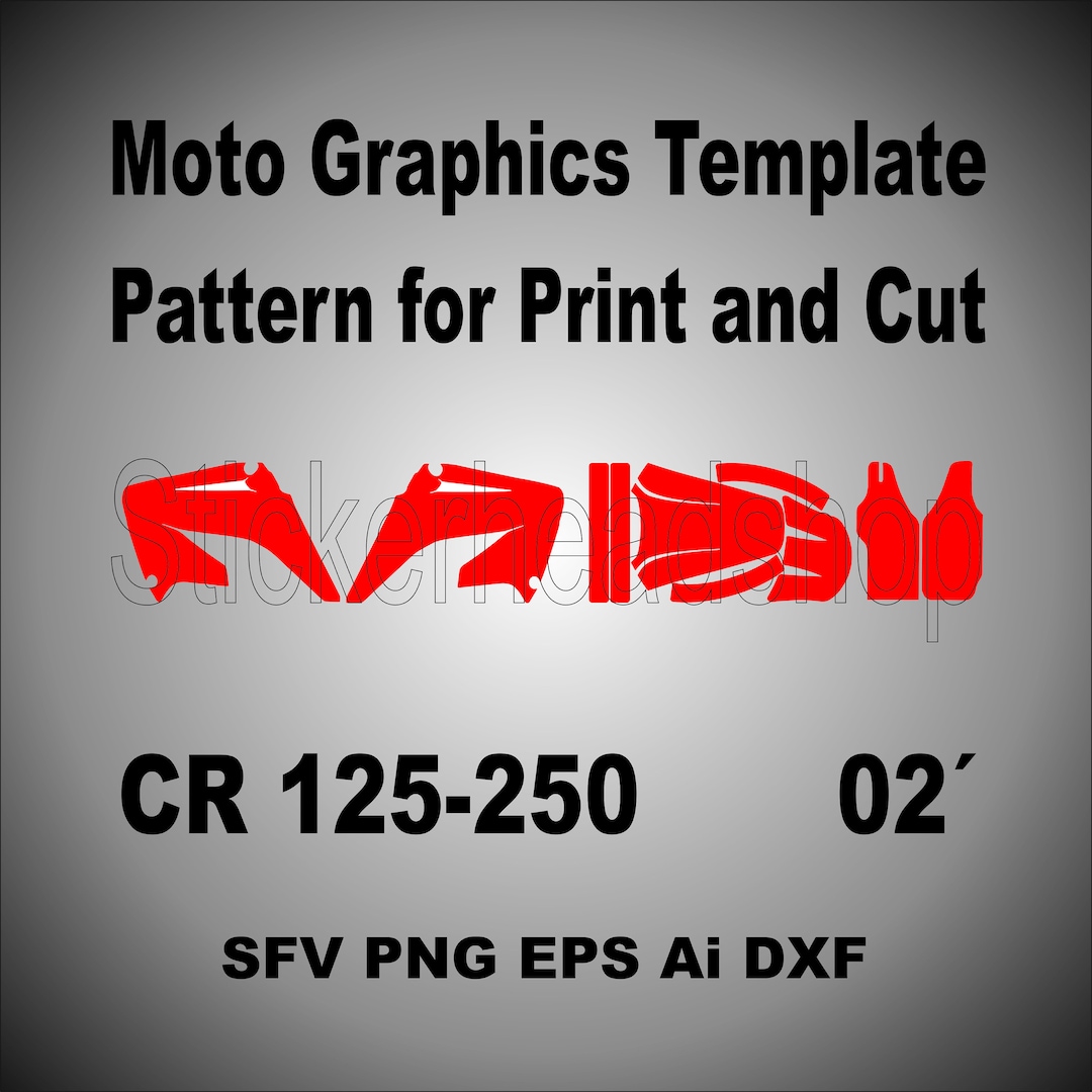 Honda CR 125 Honda CR 250 2002 Vector Graphic Template, Ready to Cut ...