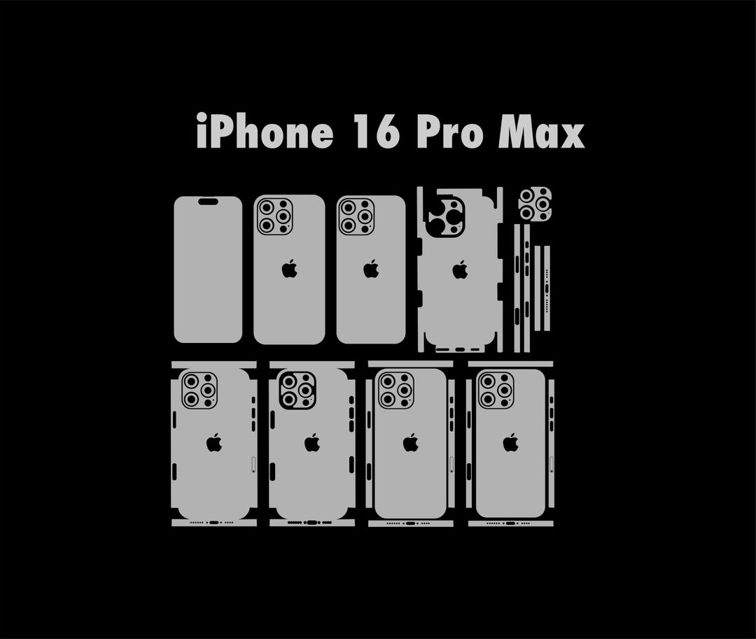 IPhone 16 Pro Max Skin Cut File: Vector Template (EPS) - Etsy
