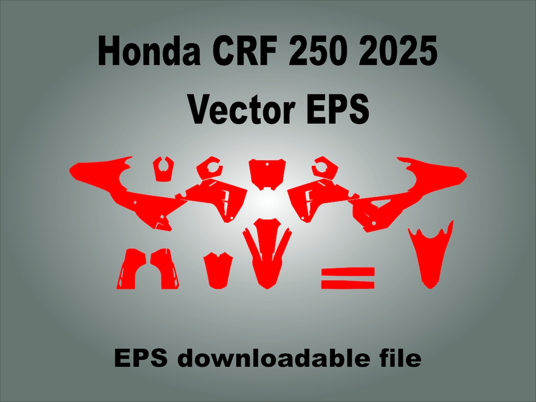 Honda CRF 250 2025 Skin Template: Motocross Graphics Vector (EPS) - Etsy