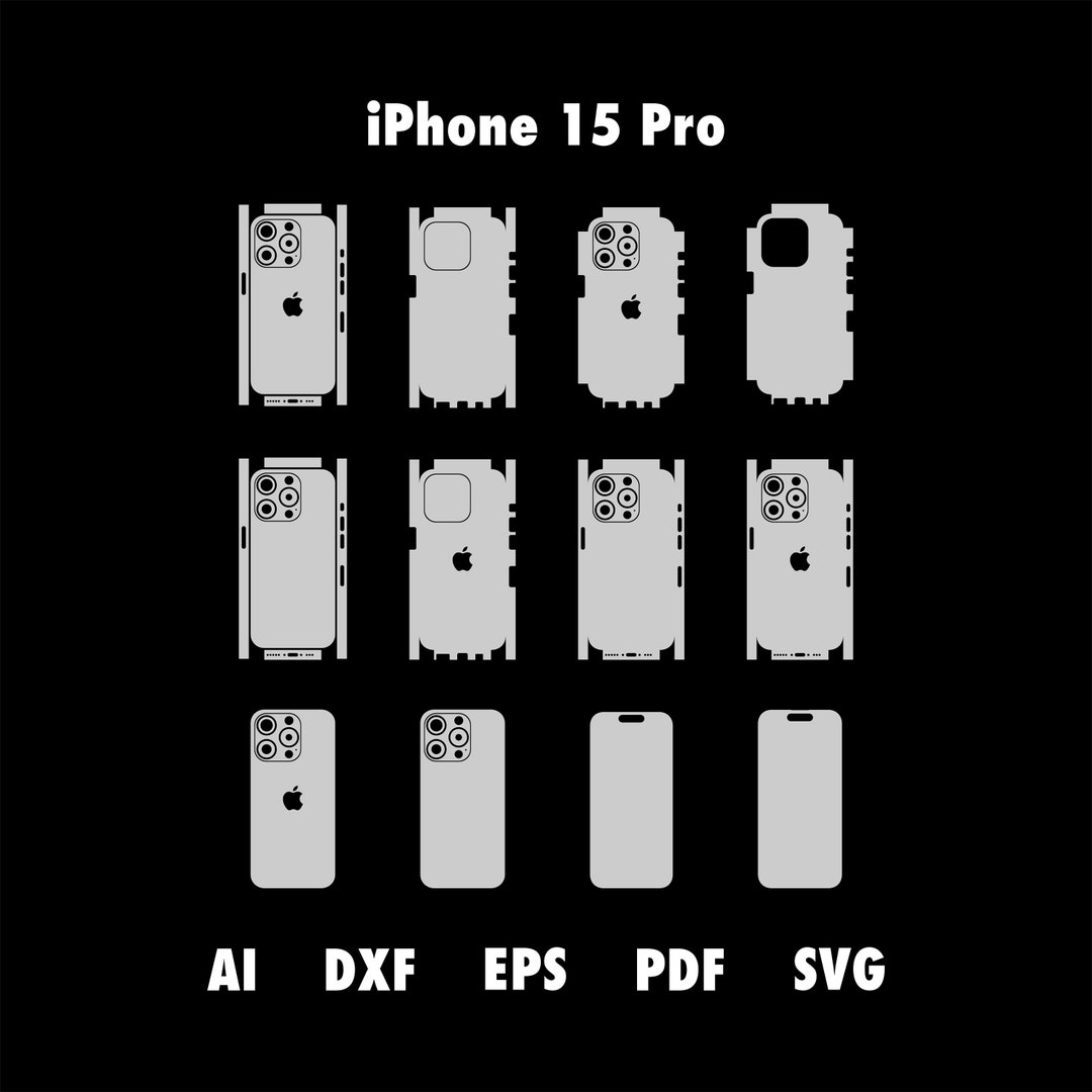 IPhone 15 Pro Skin Template: Cut to Print Vector (SVG, AI, PDF, Eps) - Etsy
