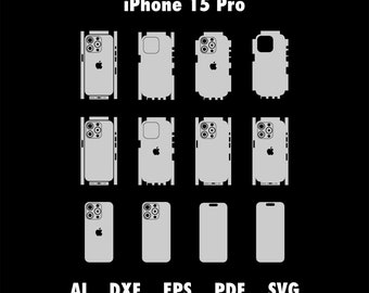 IPhone 15 Pro Skin Template Vector Cut File - Etsy