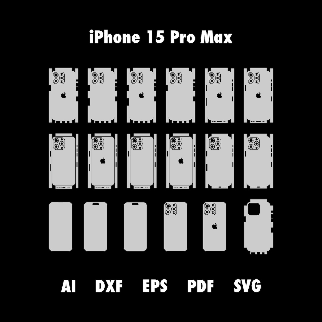 Apple iPhone 15 Pro Max Skin Template, iPhone 15 Pro Max Skin Cut ...
