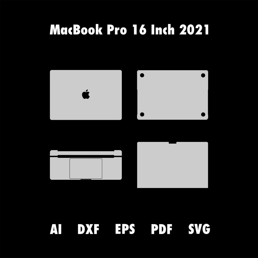 MacBook Pro 16 Inch 2021 Vector Cut Templates, MacBook Pro 16 2021 SVG ...