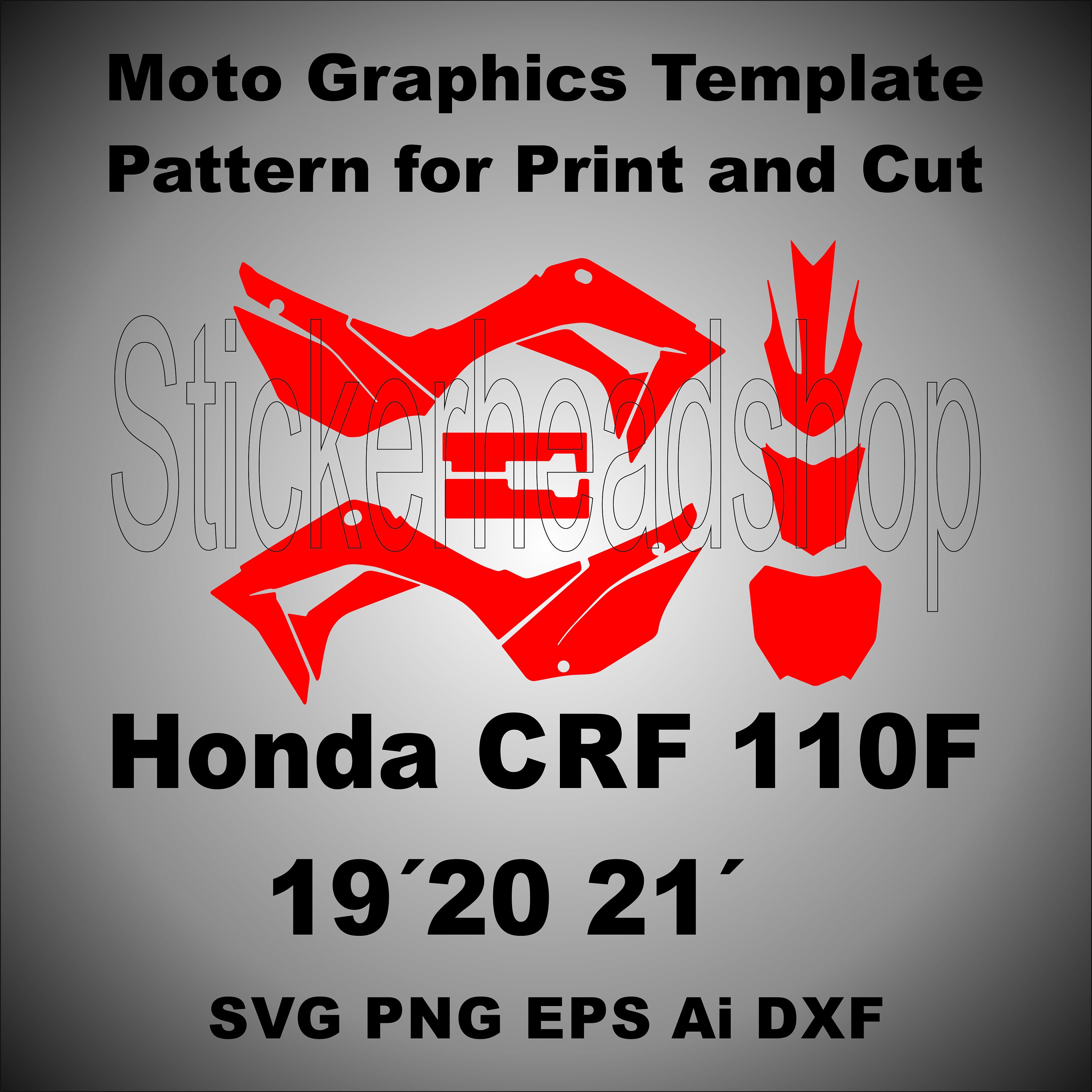 Honda CRF 110F Motocross Skin Vector Template (2019-2021) - Etsy