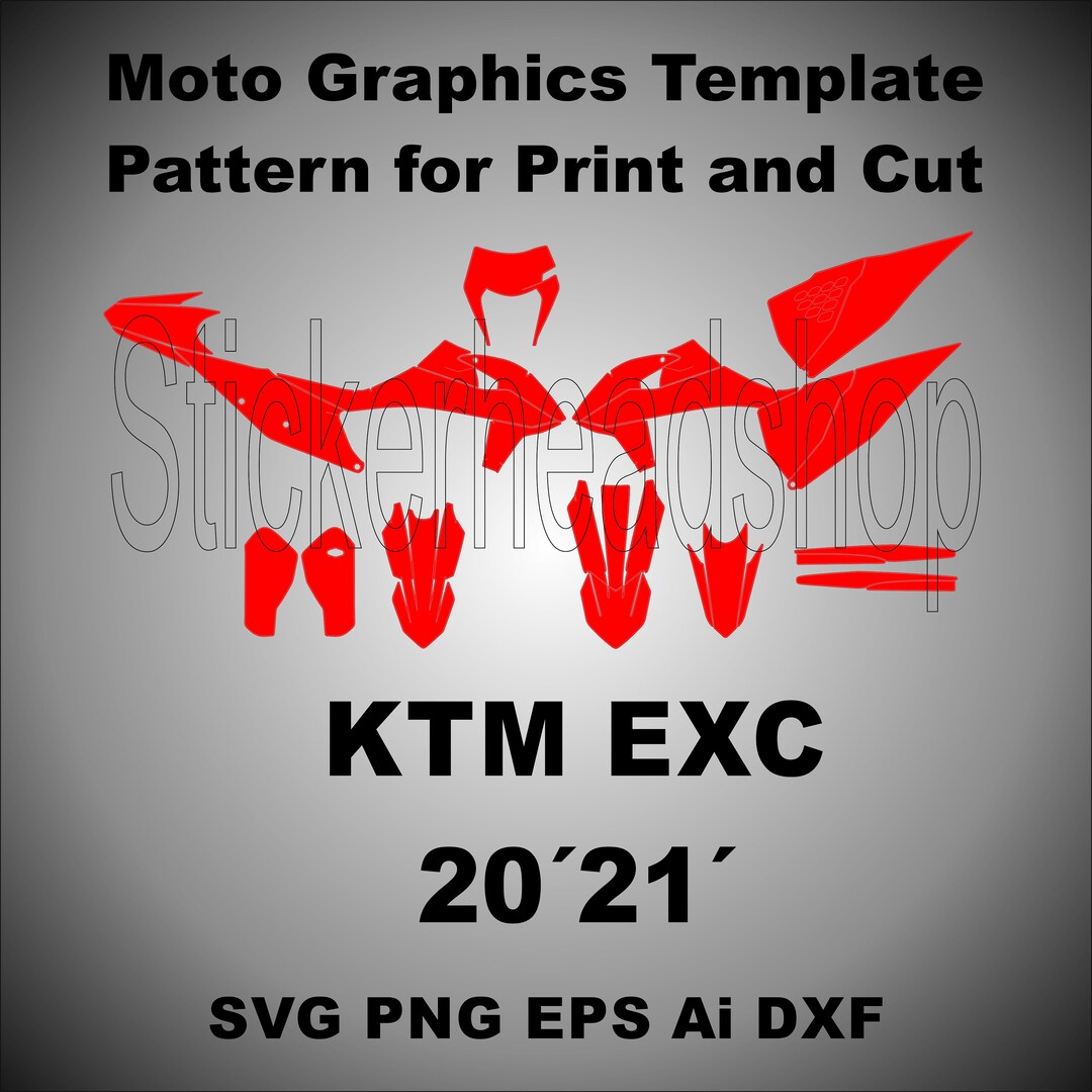 KTM EXC 2020-2021 Skin Vector Graphic Template (SVG) - Etsy