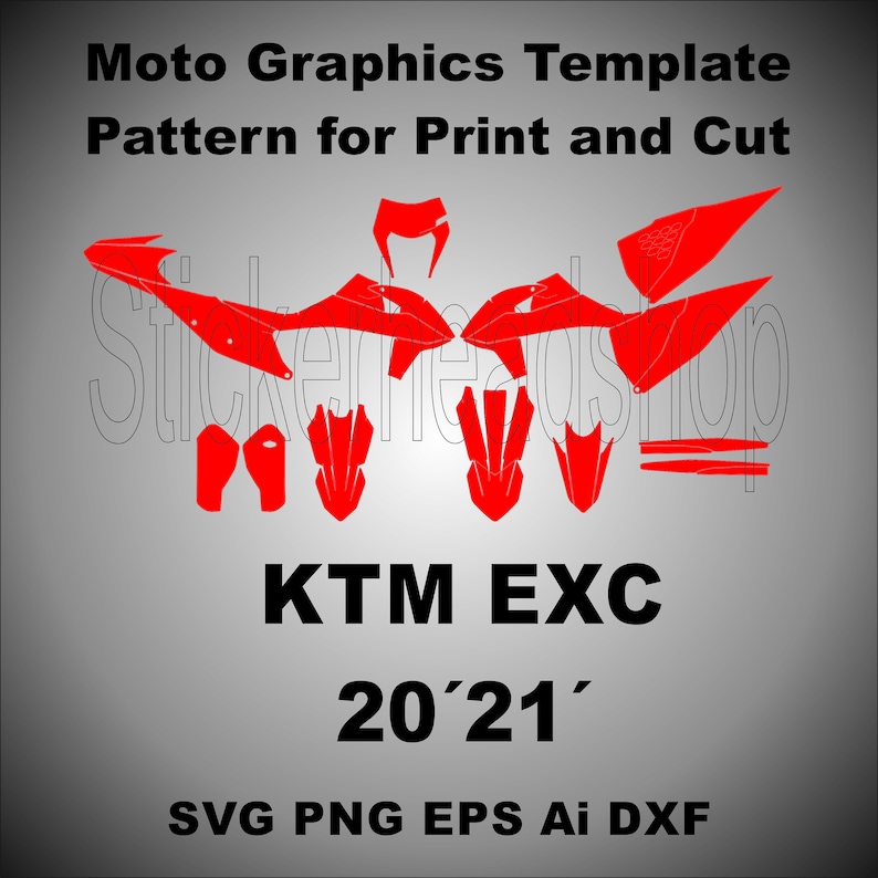 KTM EXC 2020 2021 Skin Vector Graphic Template, Cut to Print Template ...