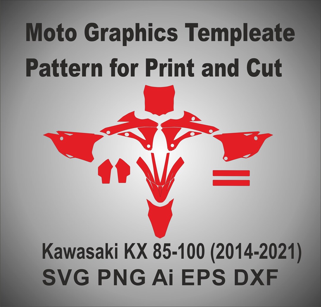 Kawasaki KX 85 Kawasaki KX 100 2014-2021 Skin Vector Graphic Template ...