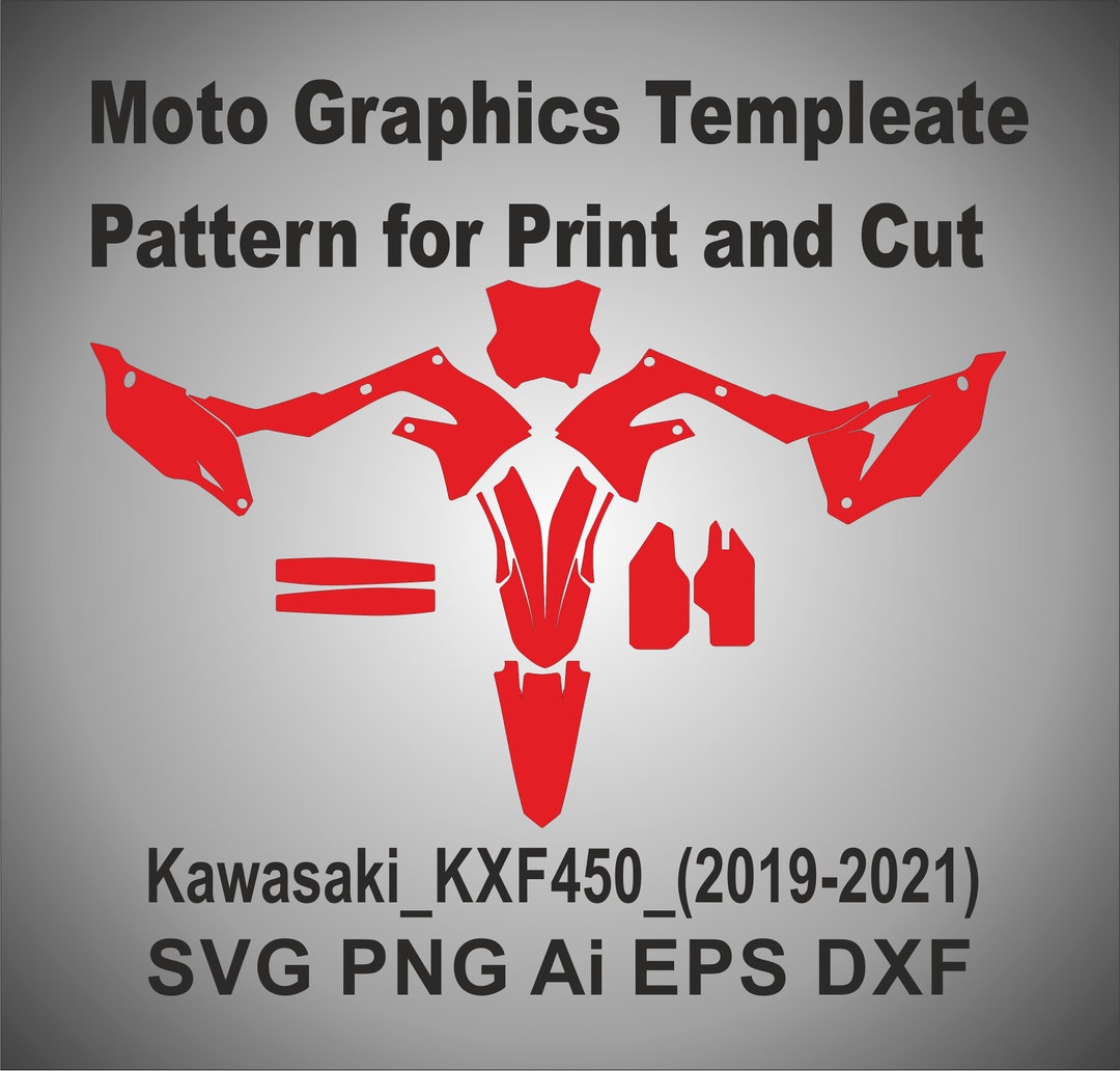 Kawasaki KXF 450 (2019-2021) Skin Vector Graphic Template (SVG) - Etsy