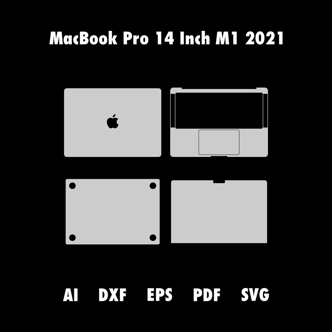 MacBook Pro 14 M1 (2021) Vector Skin Templates (SVG, EPS) - Etsy