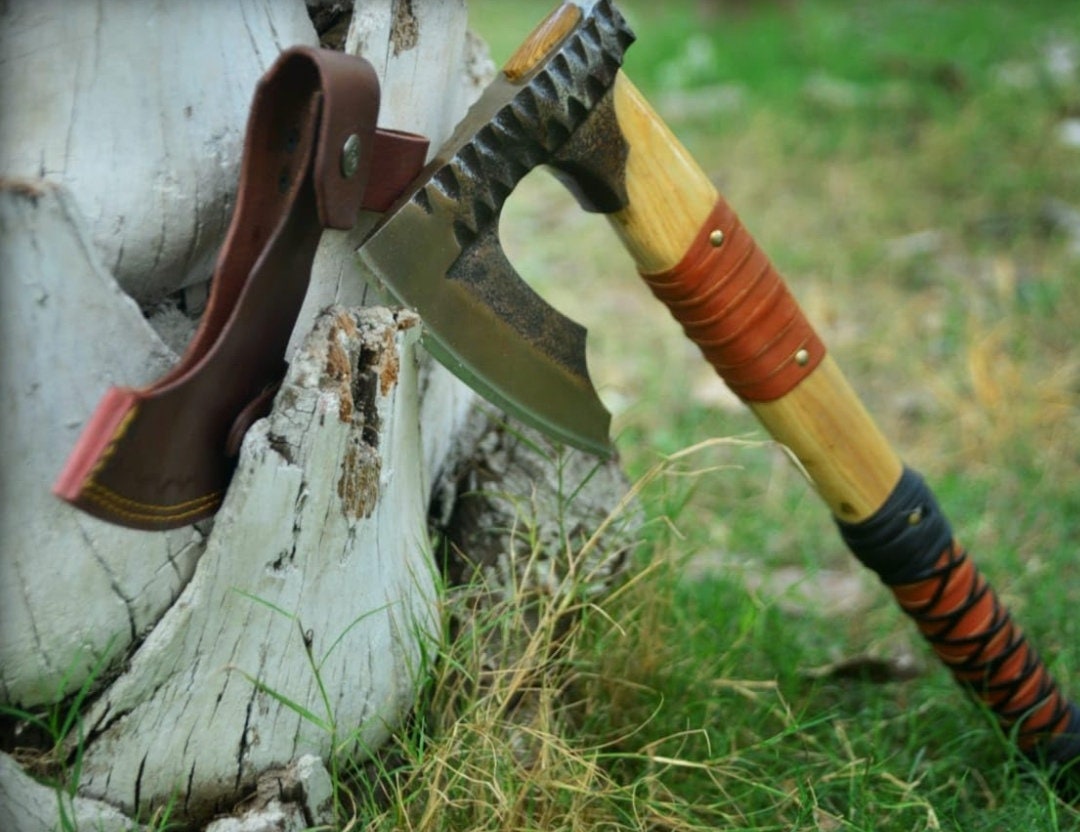 HAND FROGED Carbon Steel Axe , Viking Axe , Handmade Unique Axe ,CUSTEM ...