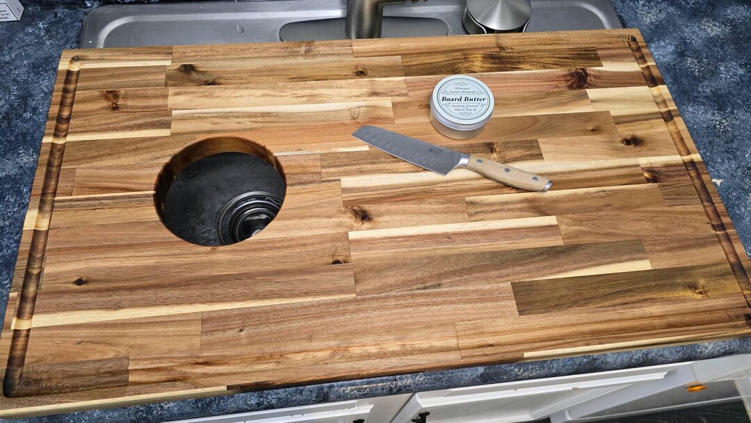 Acacia Butcher Block Sink Cover Cutting Board - Etsy