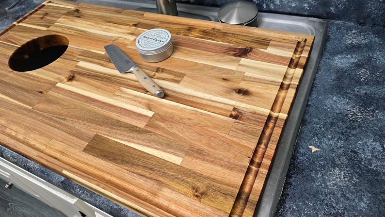 Acacia Butcher Block Sink Cover Cutting Board - Etsy