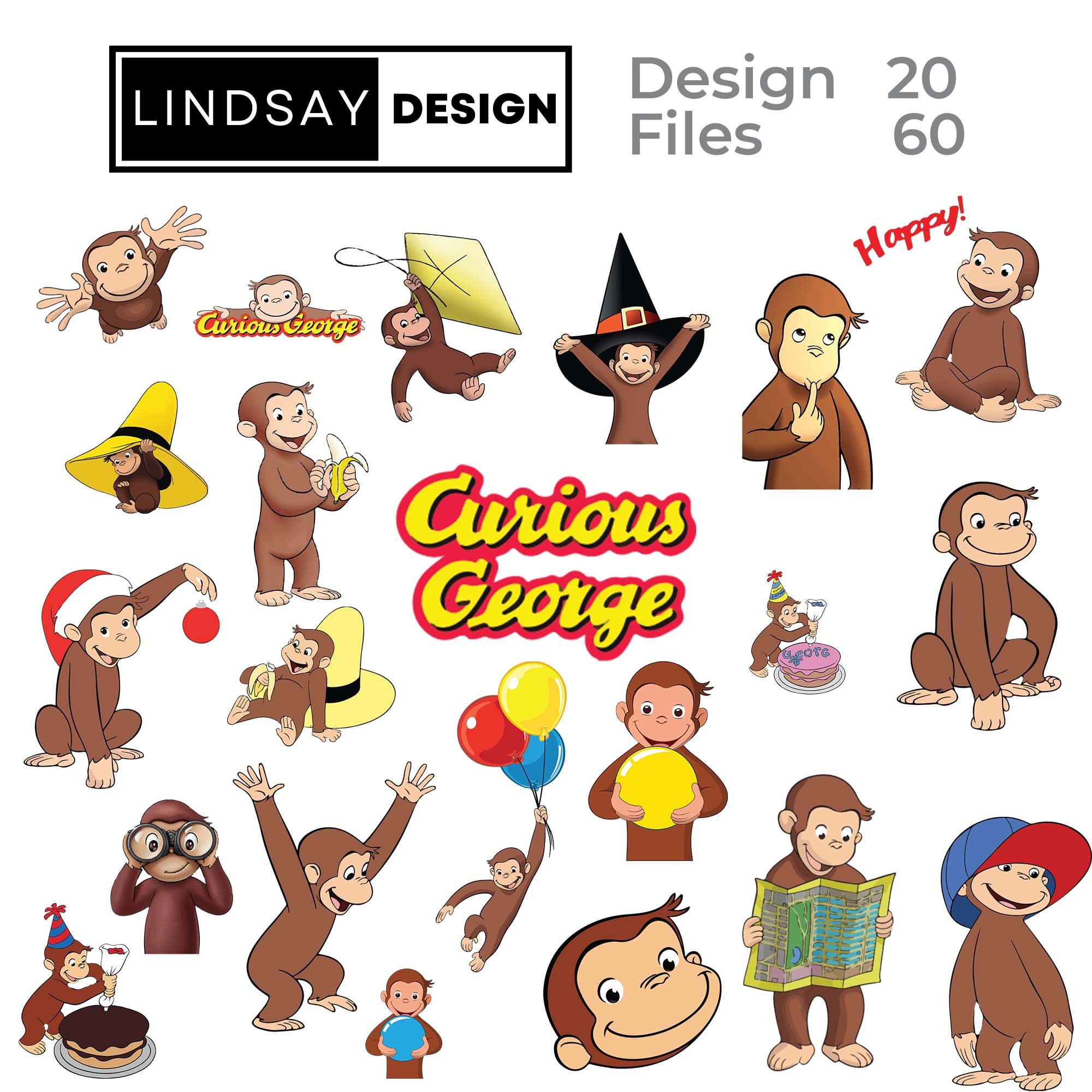 Curious George Files -svg-png-pdf-cricut Files-layered Files - Etsy