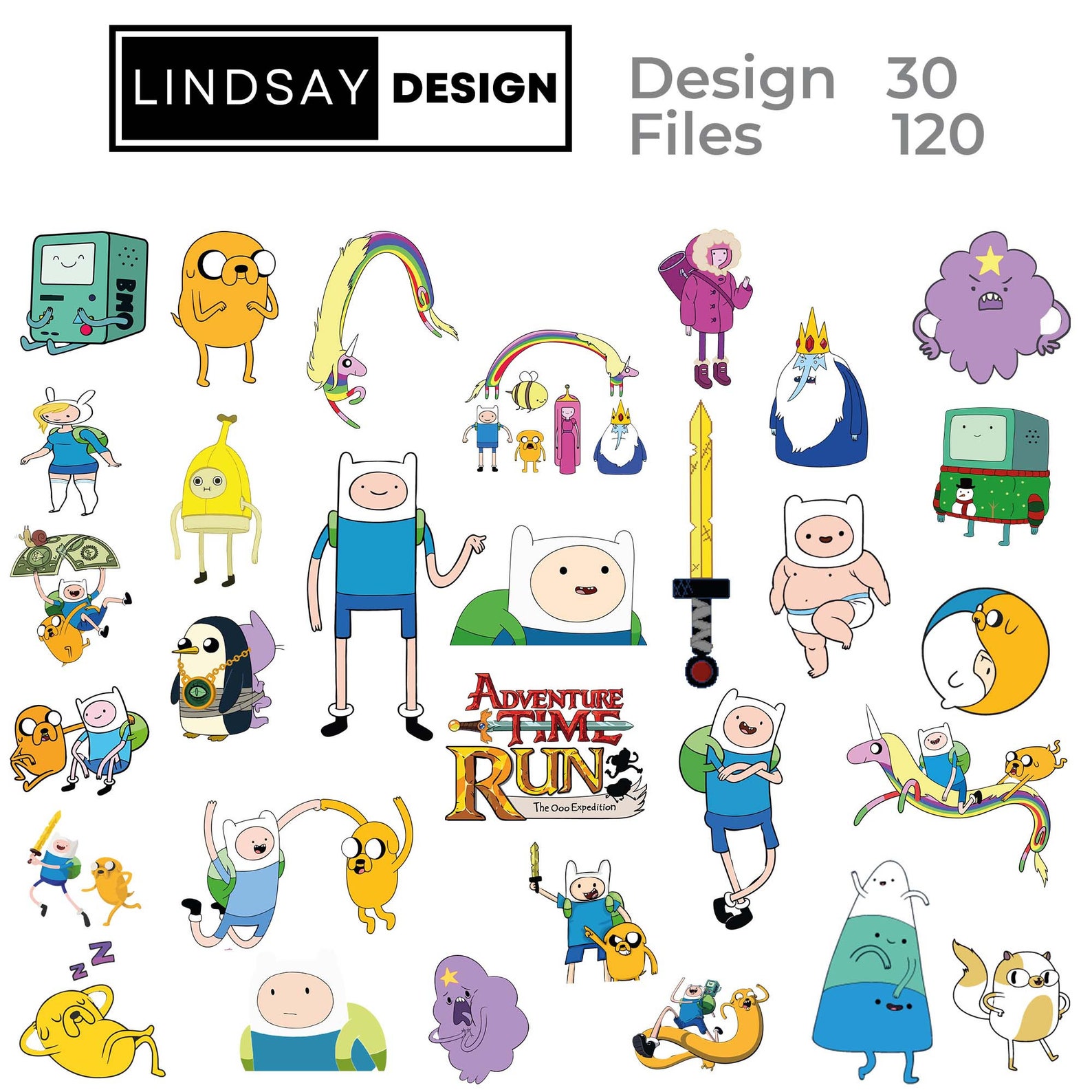 Adventure Time Cartoon SVG-PNG-PDF Layered Files for Cricut - Etsy