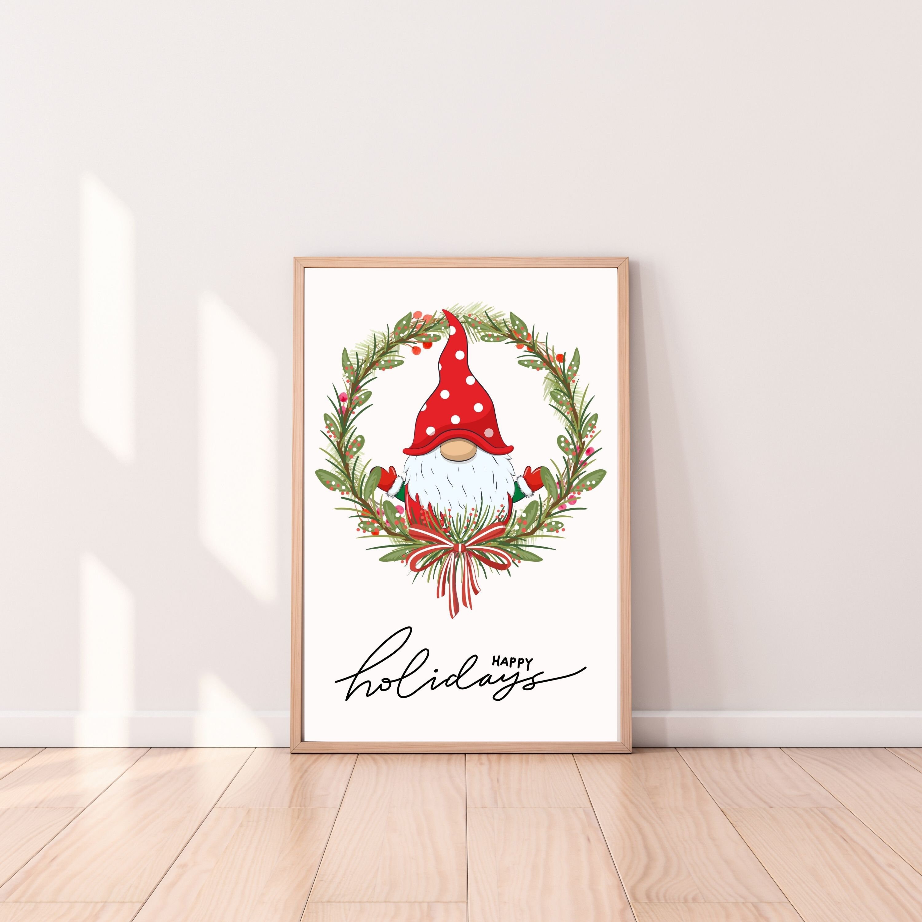 Gnomes Christmas Wall Art Winter Gnomes Holiday Decor PRINTABLE ...