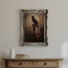 Crow on a Lamp Post Halloween Painting, Mysterious Black Crow Wall Art ...