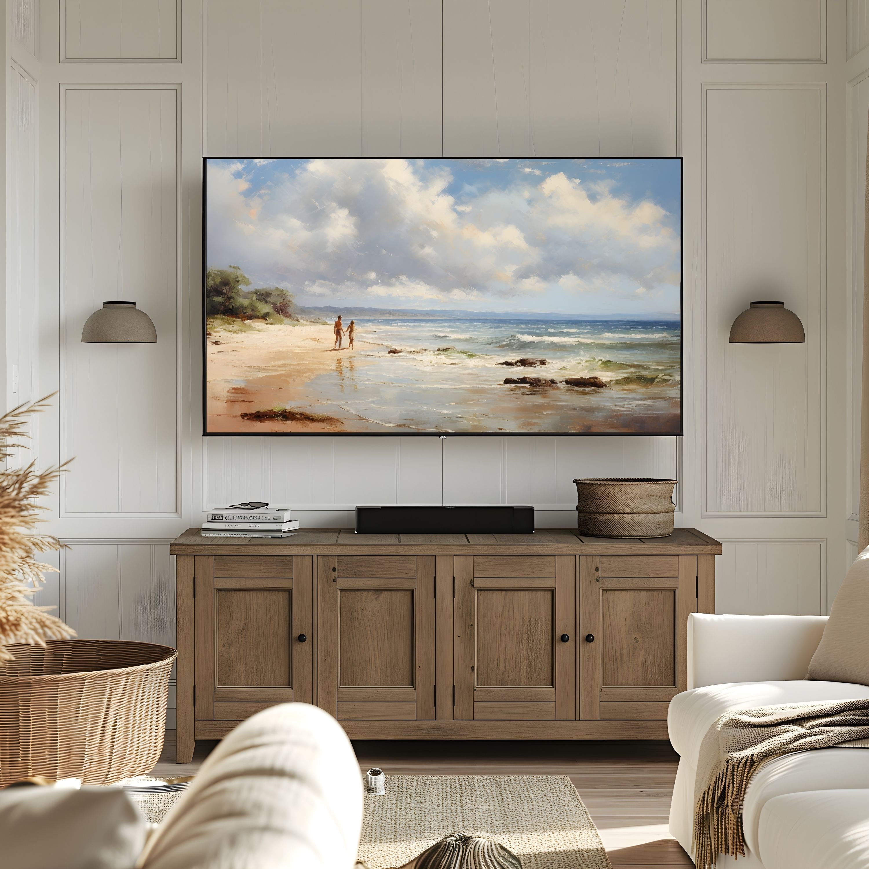 Summer Samsung Frame TV Art Set of 4 Vintage Collection, Woman Walking ...
