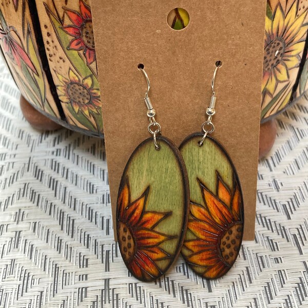 Wood Burned Earrings - Etsy
