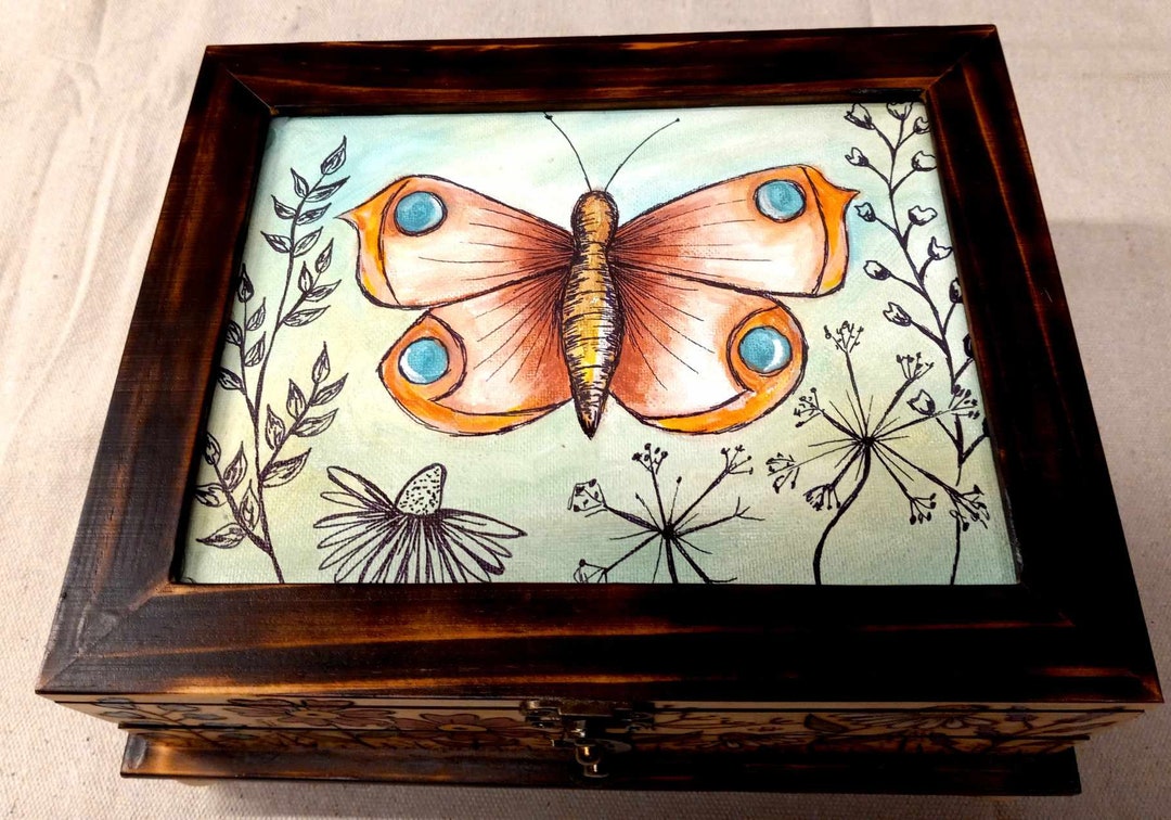 Hand Burned Custom Jewelry Box Pyrography - Etsy