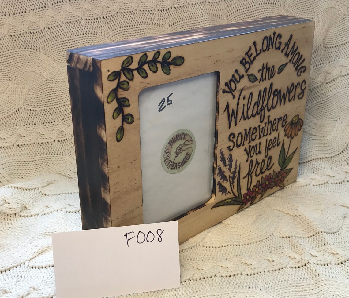 Wood Burned Custom Photo Frame Pyrography Art - Etsy