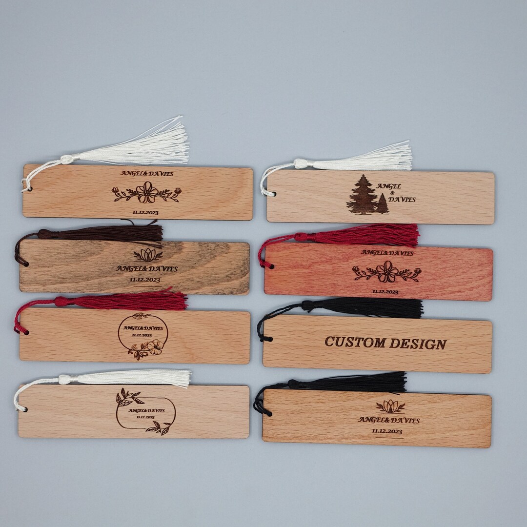 Book Club Bookmarks, Wooden Custom Bookmarks With Tassel, Book Lover ...