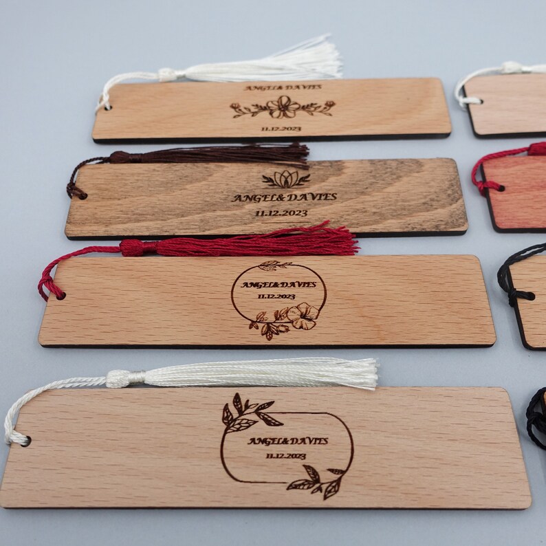 Book Club Bookmarks Wooden Custom Bookmarks With Tassel Book - Etsy
