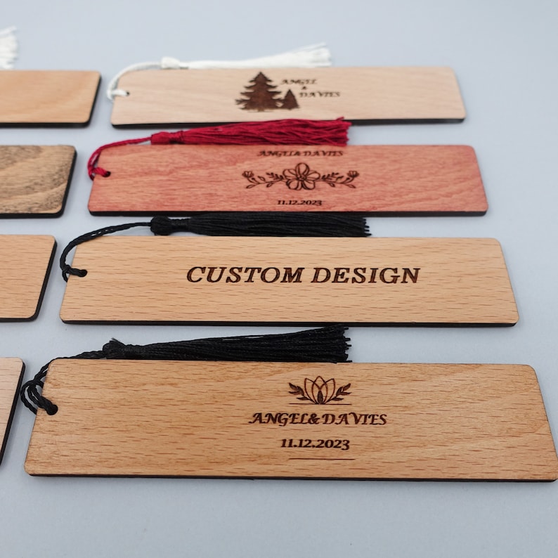 Book Club Bookmarks Wooden Custom Bookmarks With Tassel Book - Etsy