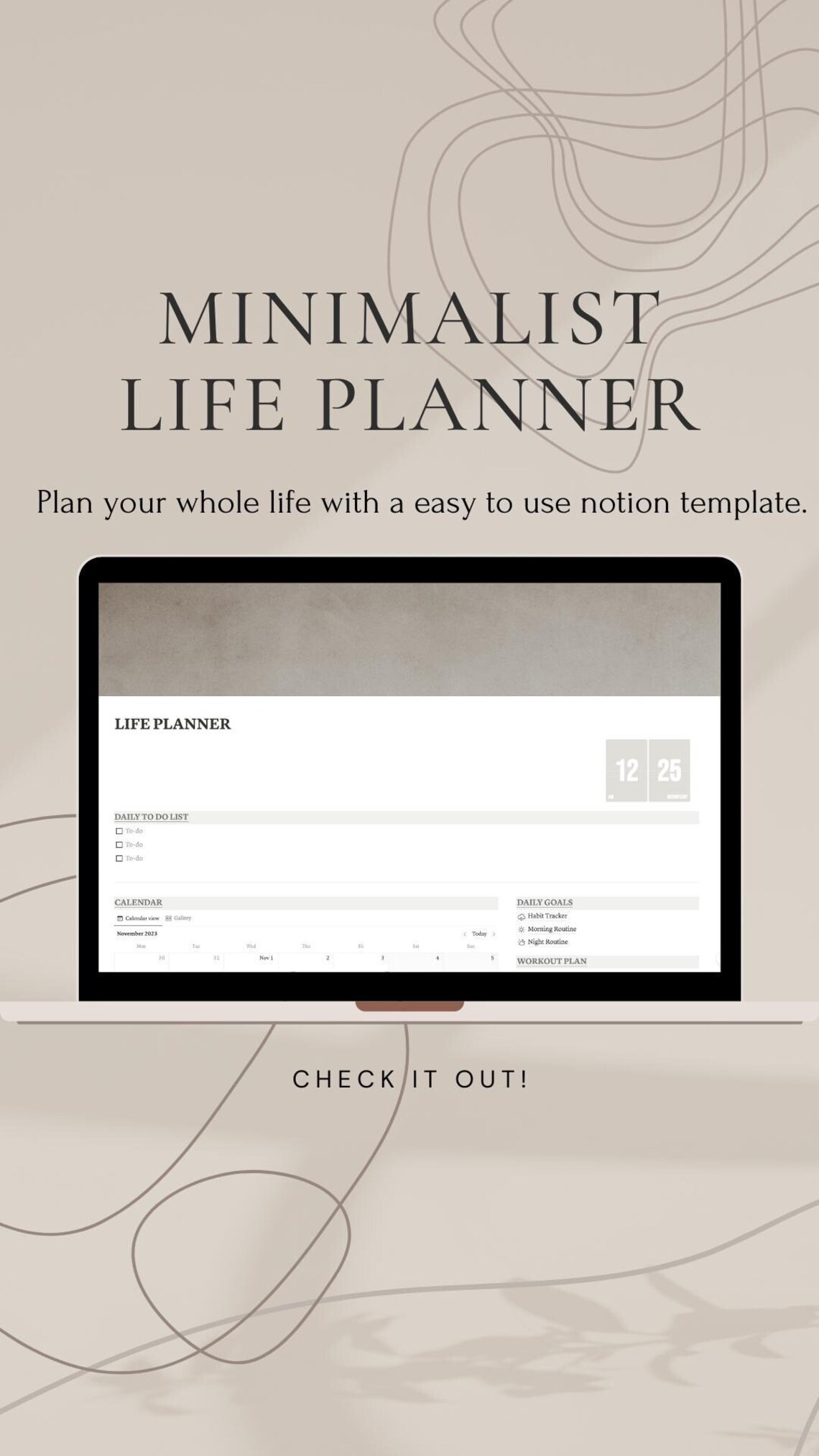 Notion Life Planner Organizer Neutral Minimal Aesthetic to Organize ...
