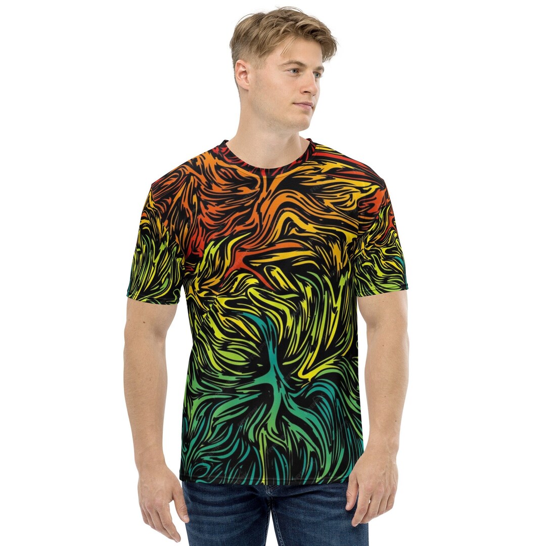 Psychedelic Tees Trippy All-over Print T-shirt Rave Outfit for Men or ...