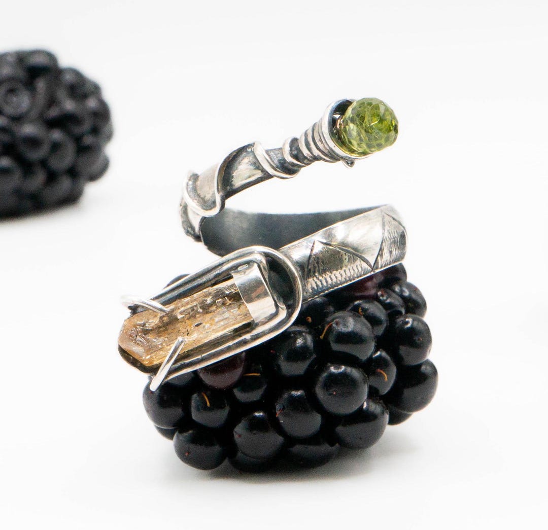 A Silver Ring With Imperial Topaz and Chrysolite - Etsy