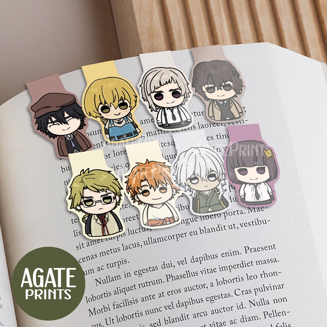 Bungo SD Chibi Magnetic Bookmark | Dazai Atushi Fukuzawa Kanikida ...