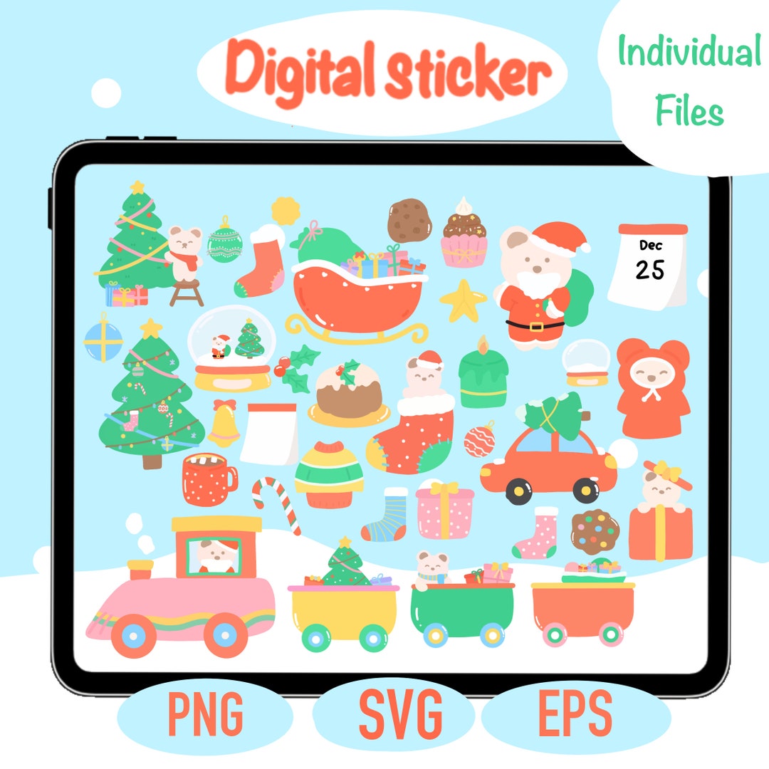 Christmas Stickers Pack | Digital Stickers Pack| Printable Stickers ...