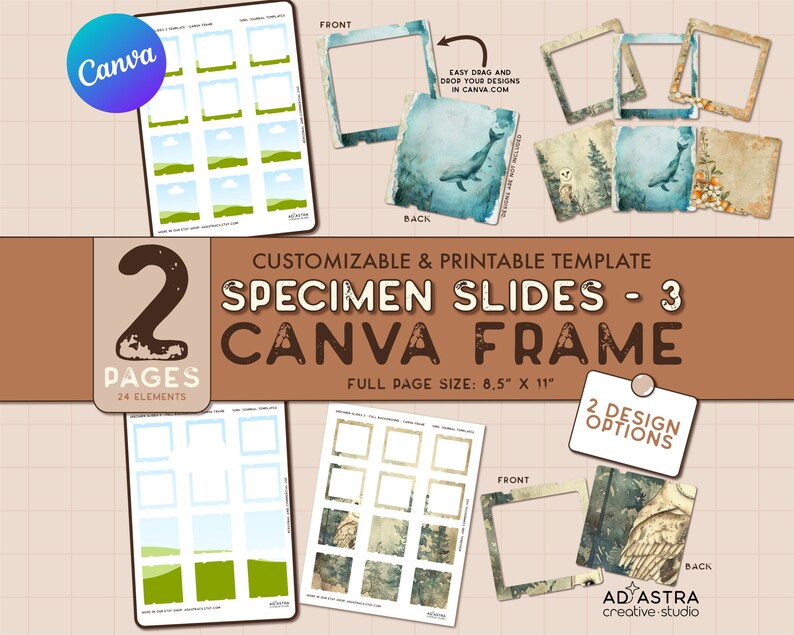 MARCOS CANVA / Plantilla Canva para crear páginas de diario ...