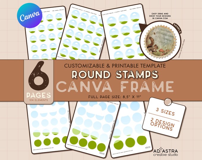 CANVA FRAMES / Canva Template for Creating Journaling Pages / Round ...